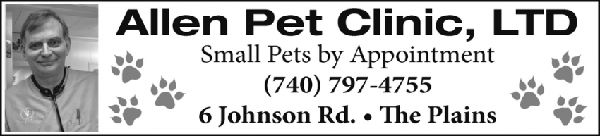Small Pets by Appointment, Allen Pet Clinic Ltd., The Plains, OH